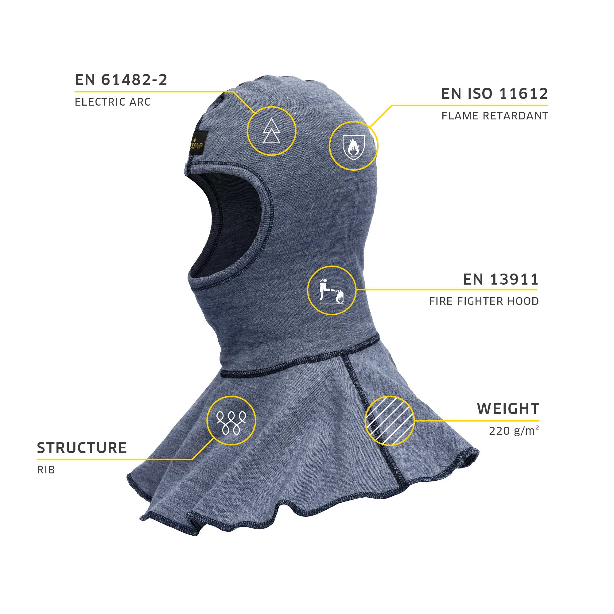 BLUE MELANGE TOTAL HOOD DOUBLE